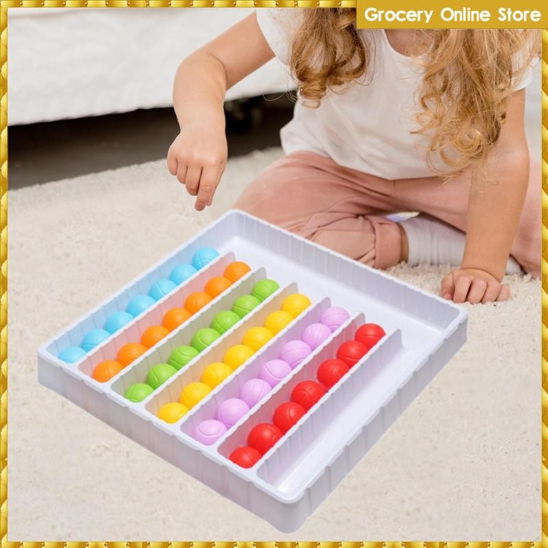 [Wishshopelxl] Color Sorting Ball Game Rainbow Balls Sensory Game Ball ...