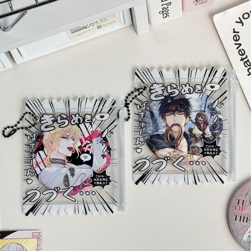 Ins PVC สีดําและสีขาวป้ายการ์ตูนป้องกันกรณีตกแต่งอะนิเมะอุปกรณ์ต่อพ่วงจี้ภาพเคลื่อนไหวตกแต่ง ...