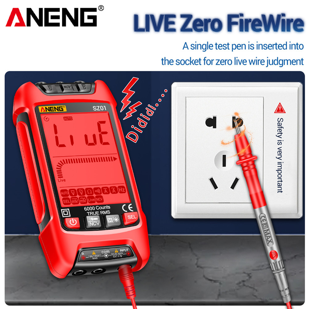 SZ01 SZ02 มัลติมิเตอร์แบบดิจิตอล 9999 การนับความจุอัตโนมัติ True RMS ...