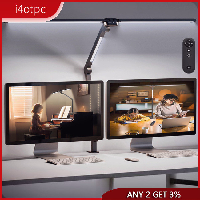 I4otpc โคมไฟตั้งโต๊ะ LED พร้อมแคลมป์, โคมไฟตั้งโต๊ะหรี่แสงได้ 270LEDs, อุณหภูมิสีที่ปรับได้, โคม ...