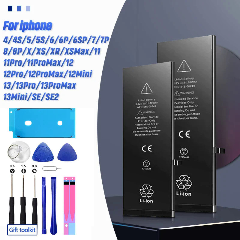 Xdou แบตเตอรี่โทรศัพท์สำหรับ iPhone 5S 5 6S 6 7 8 PLUS x SE SE2 XR XS 11 12 13 Mini Pro MAX ...