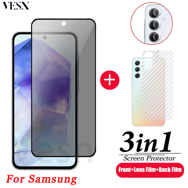 ฟิล์มกระจก เต็มจอ ใช้สำหรับ กันมองกันเสือกรุ่น Samsung ss Galaxy A55 A54 A53 A35 A34 A33 A25 A24 ...