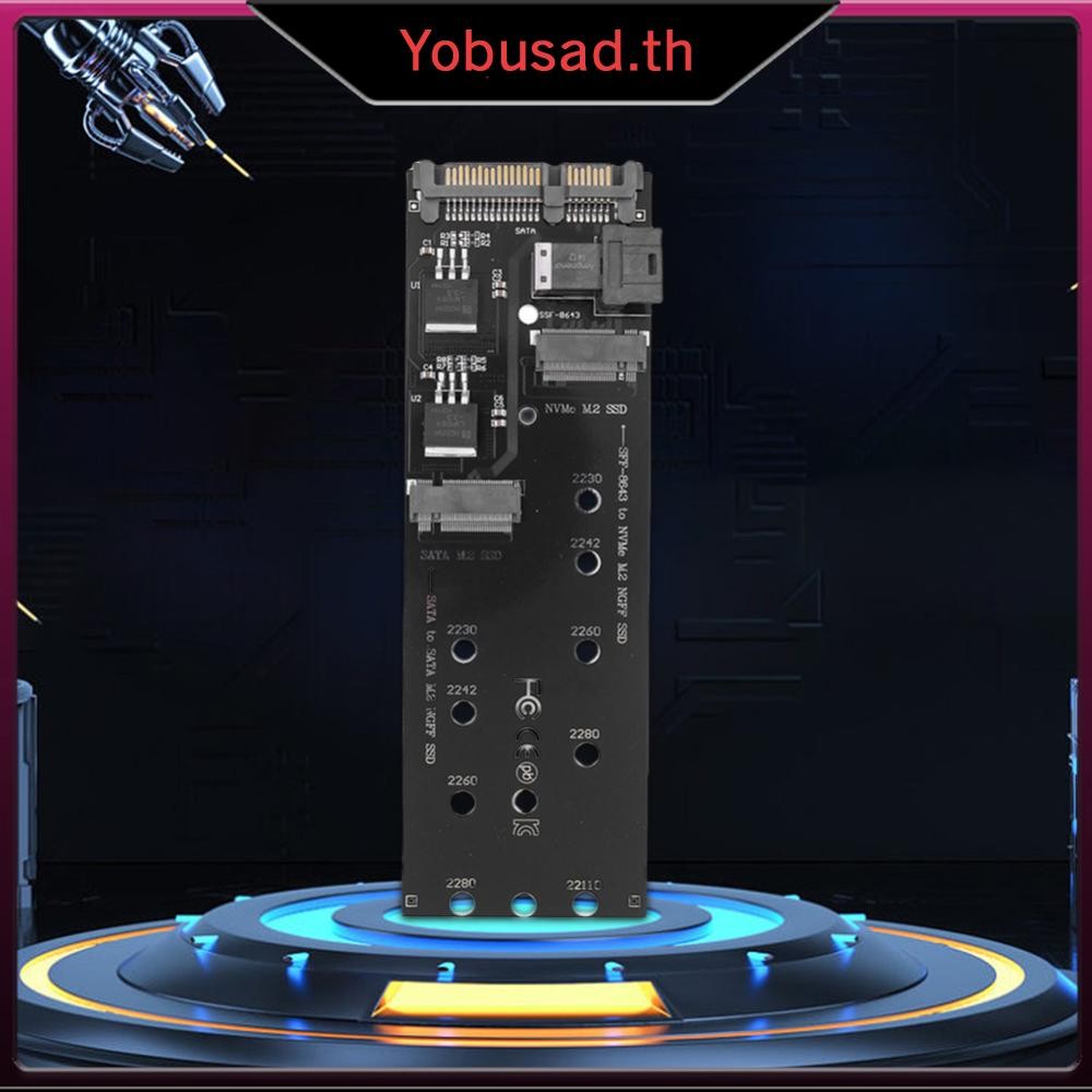 [Yobusad.th] Sff-8643 ถึง M.2 U2 Kit NGFF M-Key To Slimline SAS NVME PCIe SATA SSD อะแดปเตอร์ ...