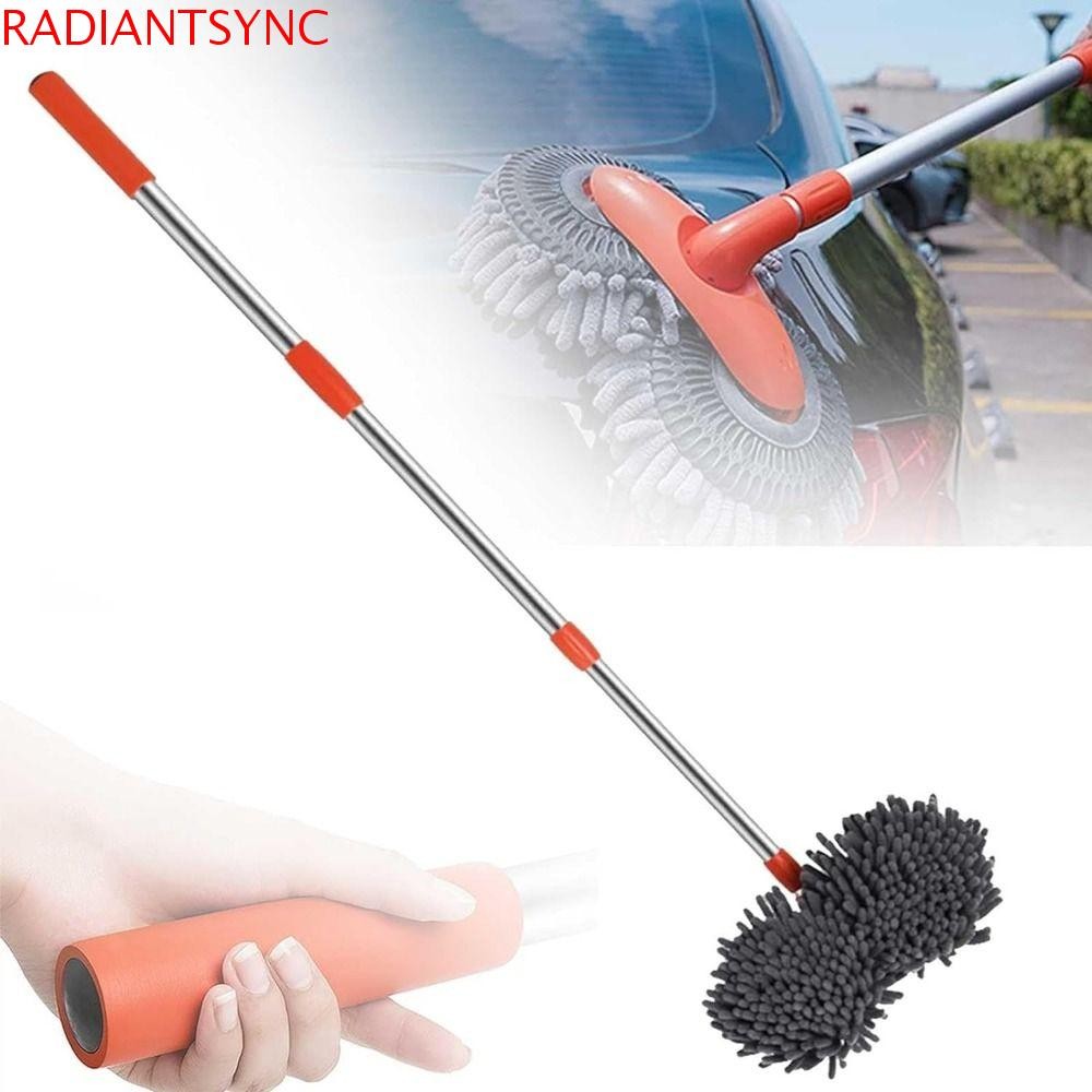 RADIANTSYNC แปรงทําความสะอาดรถยนต์, หัวแปรงคู่ด้ามยาวรถเครื่องซักผ้า Mop, รถ Duster ดูดซับ ...
