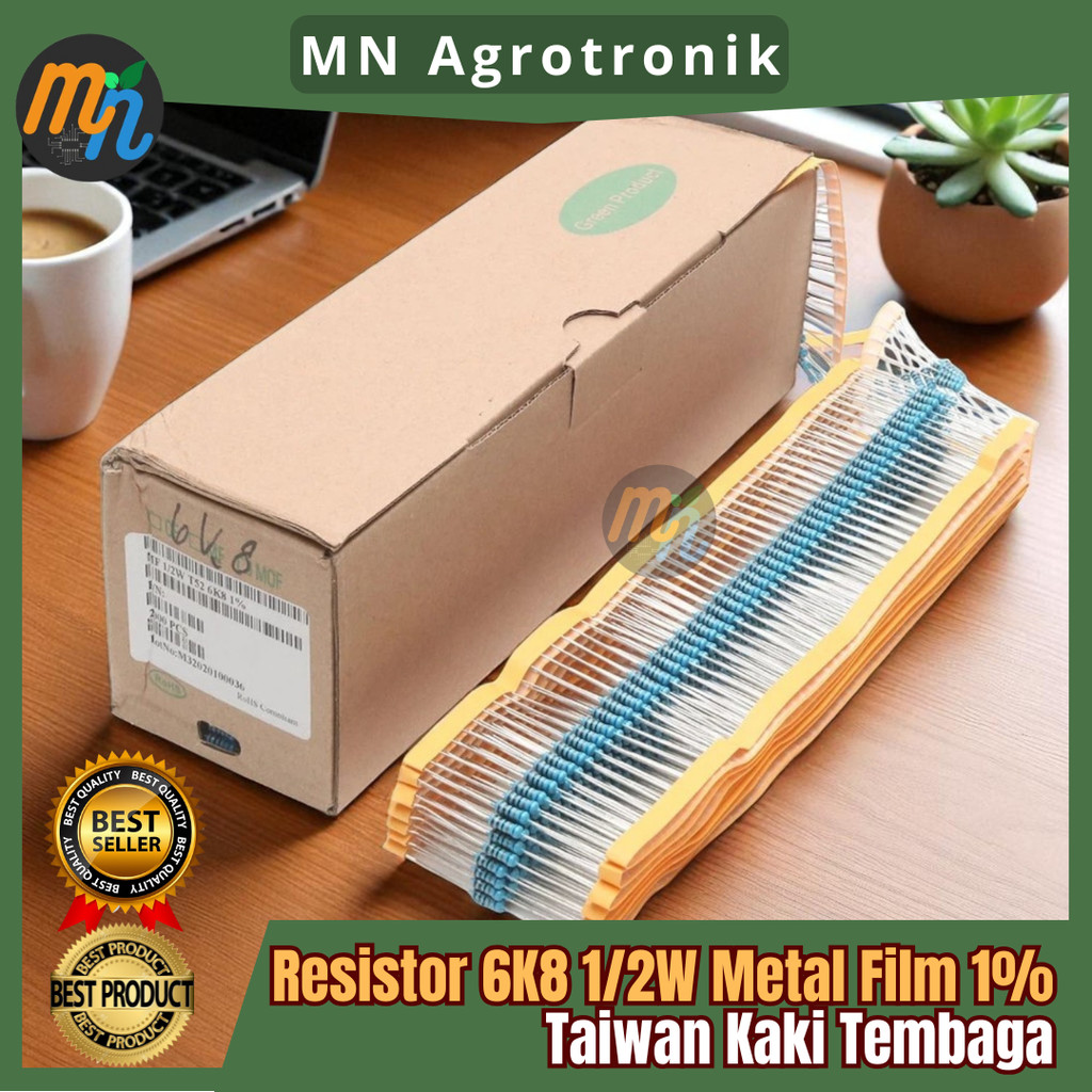 X10 ตัวต้านทาน 6K8 1/2W ฟิล์มโลหะ 1% ขาทองแดงเดิม | Shopee Thailand