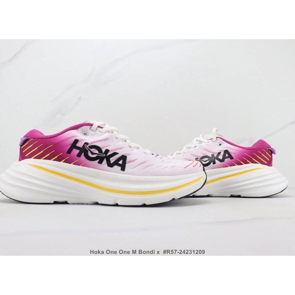 Hoka one m bondi x bondi x Sports ผู้ชายผู้หญิงดูดซับแรงกระแทกแผ่นหนา ...