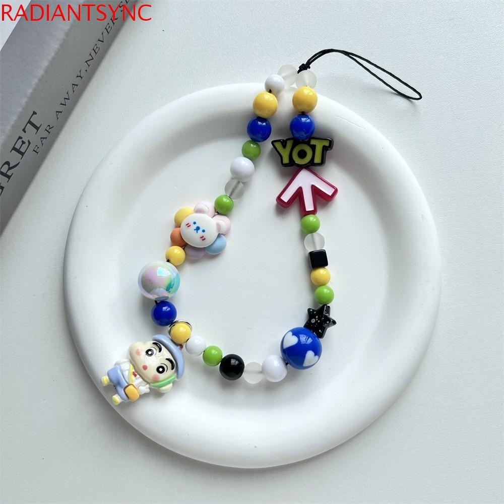 Radiantsync Crayon Shin-chan โซ่โทรศัพท์, จี้กระเป๋าลูกปัดอะคริลิคพลาสติก, น่ารัก Nohara Shiro ...
