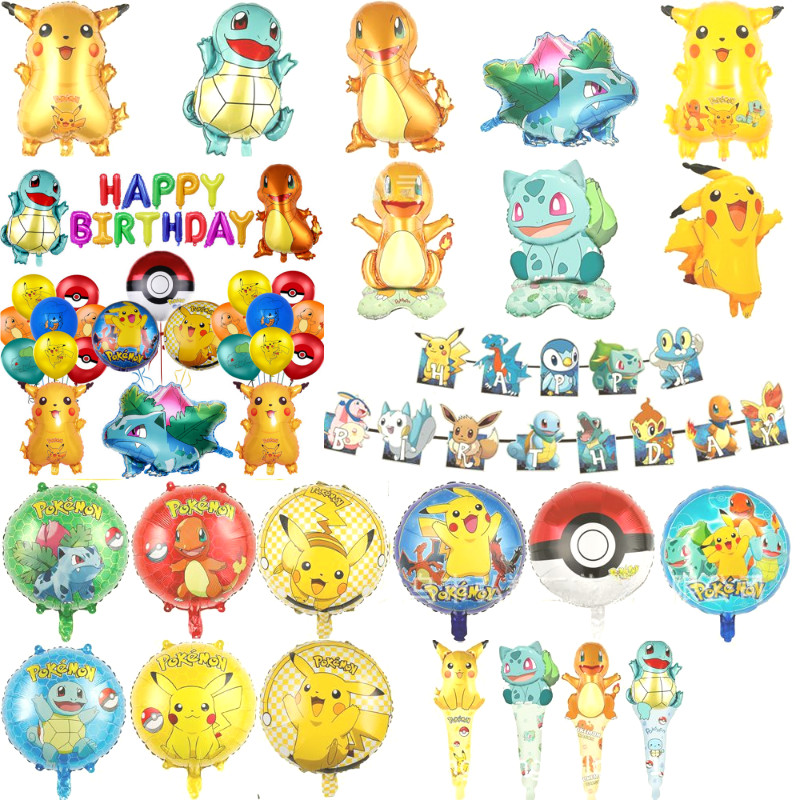 Pok é mon Series Pikachu Little Fire Dragon ลูกโป่งฟิล์มอลูมิเนียมรูป ...