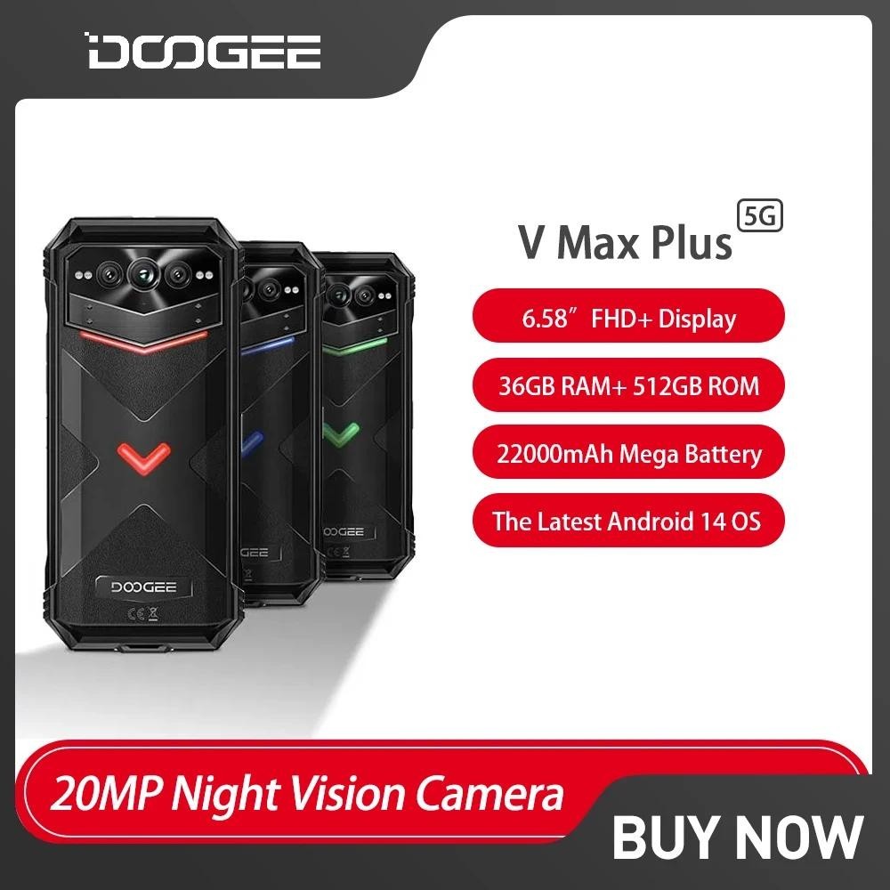 Doogee V Max Plus 5Gสมาร์ทโฟนที่ทนทานAndroid 14 36GB + 512GB 6.58 นิ้ว ...
