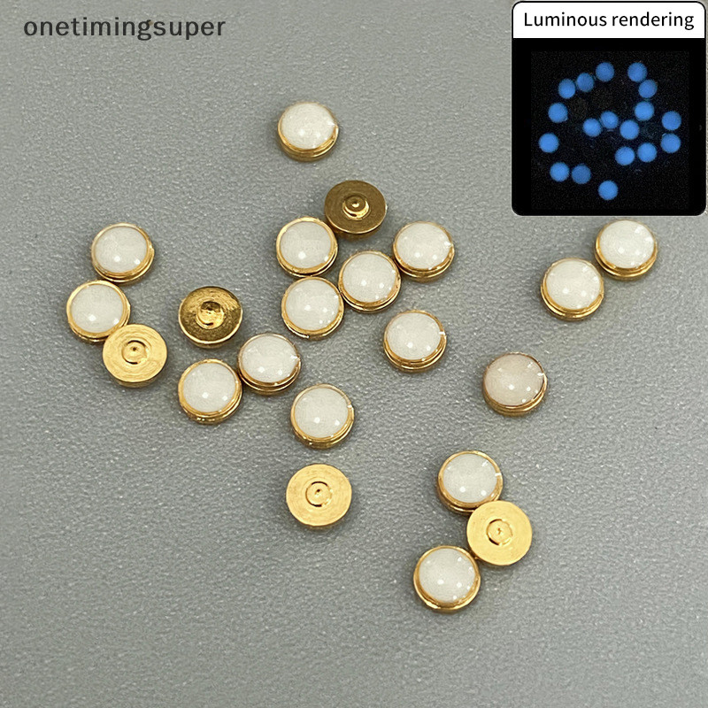 Onetimingsuper ลูกปัดสีขาวสีฟ้าสีเขียว Luminous Pip นาฬิกา Bezel ใส่ 12 ...