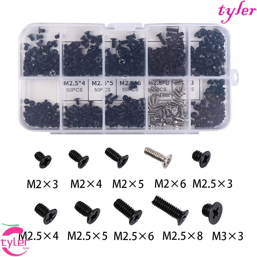Tyler 500 ชิ้นชุดสกรูแล็ปท็อป, M2 M2.5 M3 Universal RC สกรูกล่อง, สกรู ...