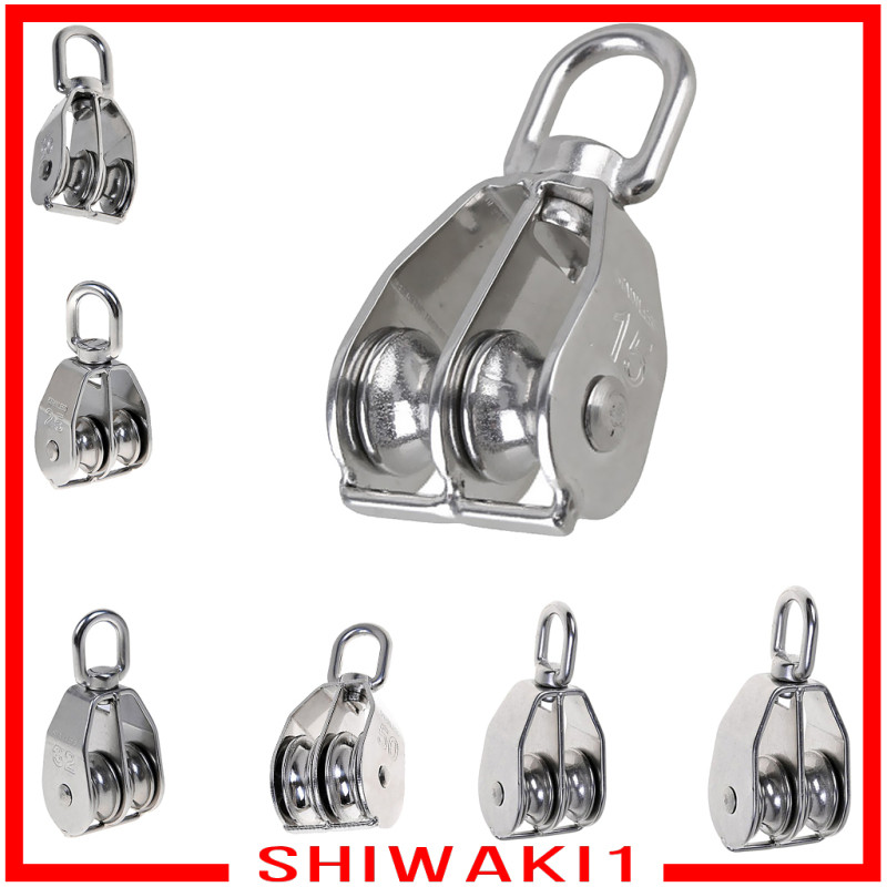 [Shiwaki1] M15- Swivel Double Pulley Sheave Rigging Lift Rope แขวนล้อยก ...