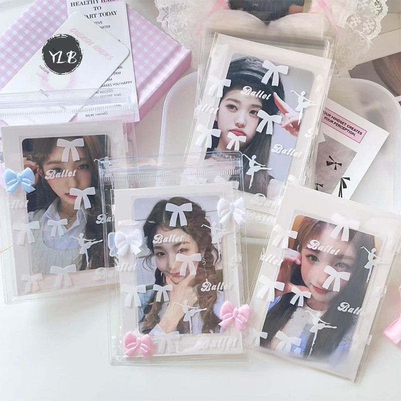 Ylb> 50ชิ้นINSบัลเล่ต์สไตล์Photocard ProtectorKpop Bowknotพิมพ์Self-กาว ...