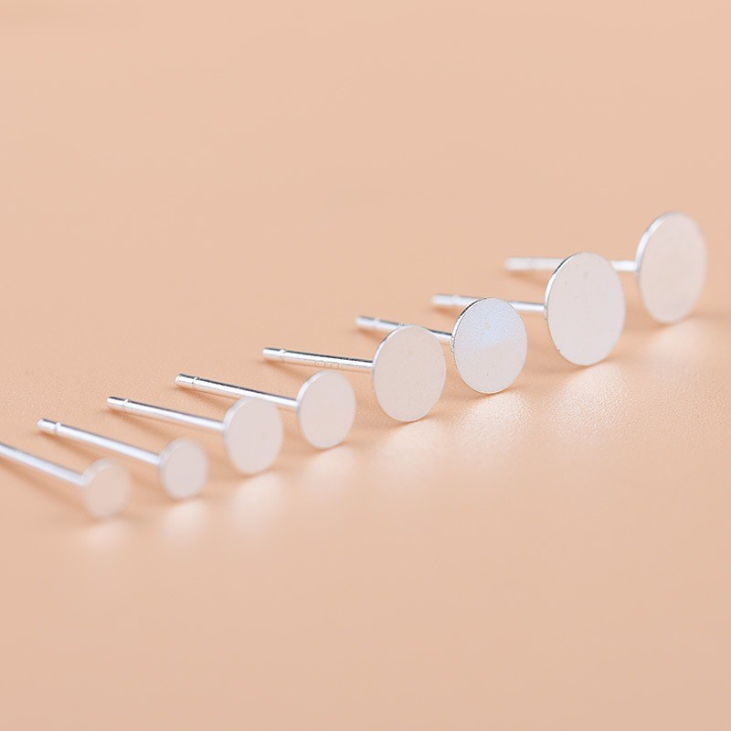 S925ต่างหูขาแบนต่างหูขาแบนมุกติดได้ต่างหูเงินแท้ต่างหูหัวแบน DIY | Shopee Thailand