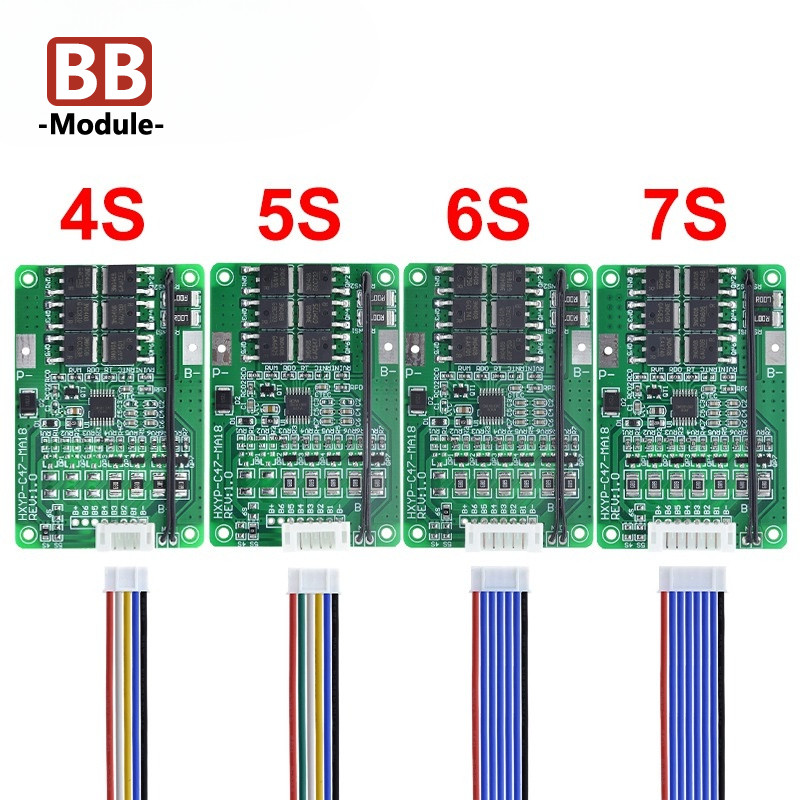 4s/5s/6s/7s BMS 16.8V 21V 20A 18650 Li-ion Lmo Ternary แบตเตอรี่ลิเธียม Charger Protection Board ...