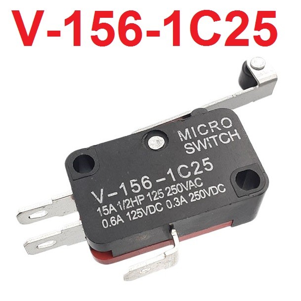 ลิมิตสวิตช์ ไมโครสวิตช์ V-156-1C25 limit switch silver dot with long wheel micro switch (สินค้า ...