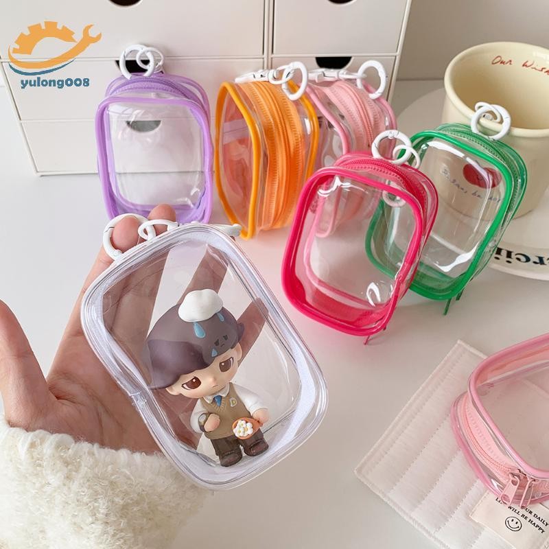 [MR] PVC โปร่งใสตุ๊กตากระเป๋าเก็บหูฟังสแควร์กระเป๋าพวงกุญแจอะนิเมะ ...