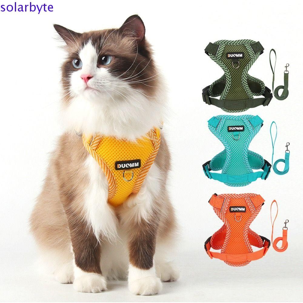 SOLARBYTE ชุดสายรัดสุนัข,ปรับได้ด้วยเชือกลากเสื้อกั๊กเดินสัตว์เลี้ยง,เสื้อผ้า Snug Escape Proof ...