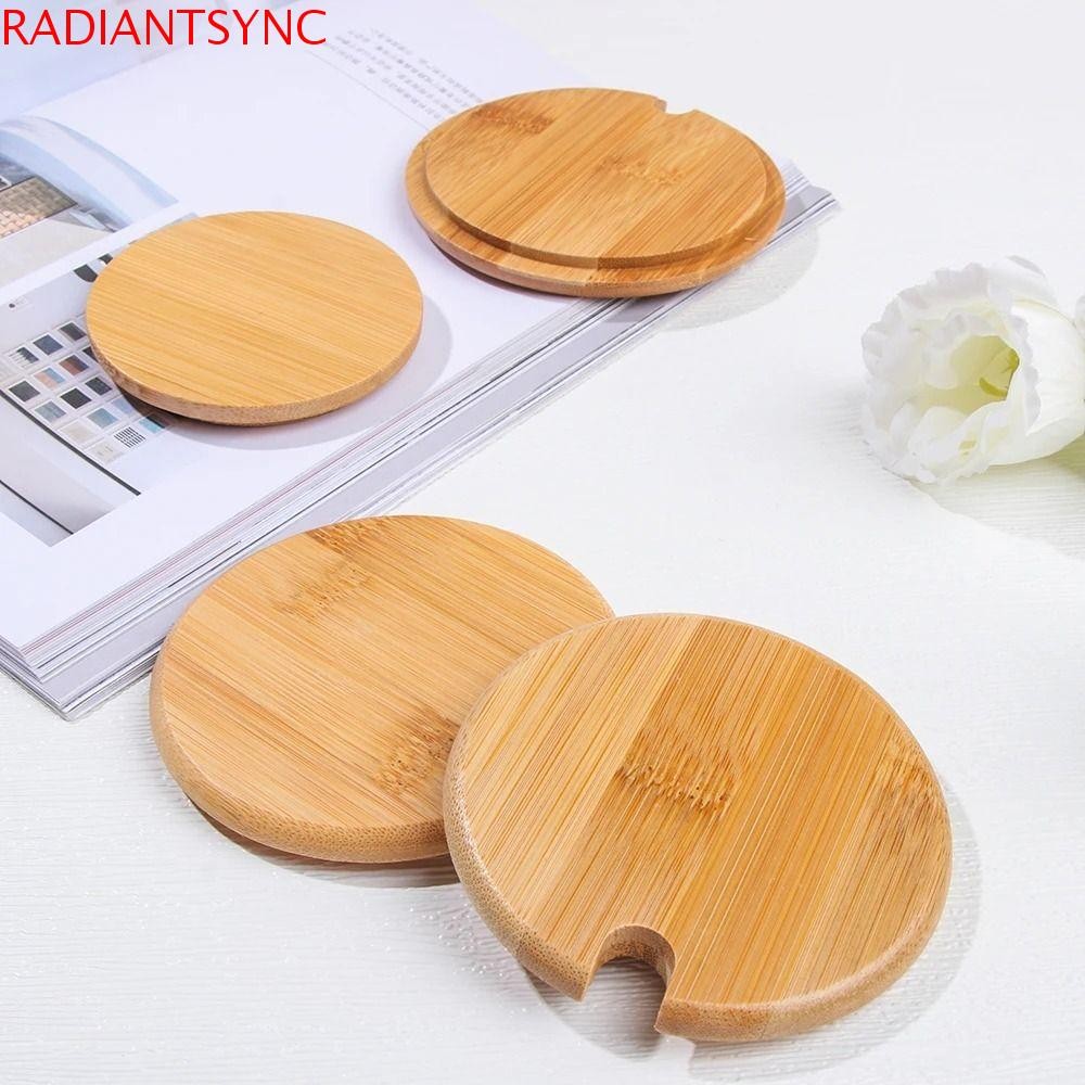 RADIANTSYNC 4 ชิ้นถ้วยฝาปิดช้อนขนาดต่างๆสามารถฝาครอบแก้ว,สภาพแวดล้อมไม้ไผ่ป้องกันฝุ่นปิดผนึก ...