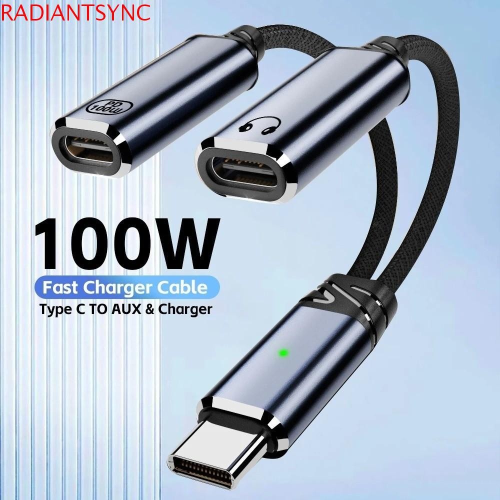 RADIANTSYNC 2-in-1 USB C OTG Adapter, พอร์ต USB หญิง 2 in 1 Design Type C Splitter สายสัญญาณ ...
