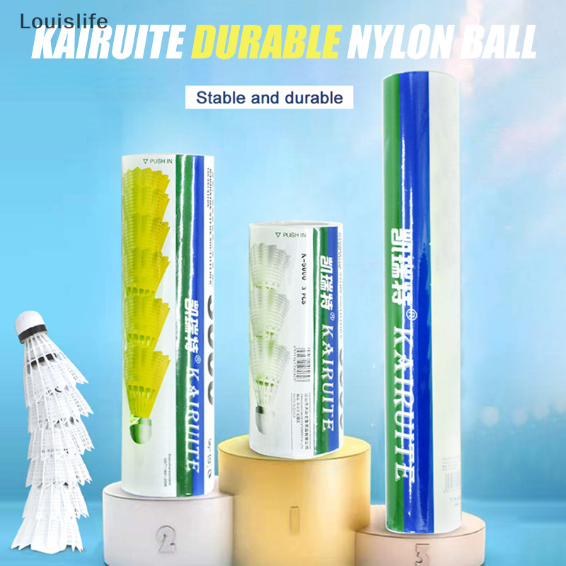 Llph 3/6/12 แพ็คของลูกแบดมินตันไนล่อนทนทานสีเหลืองและสีขาวแบดมินตันโรงเรียนมัธยมการฝึกอบรมลูก ...