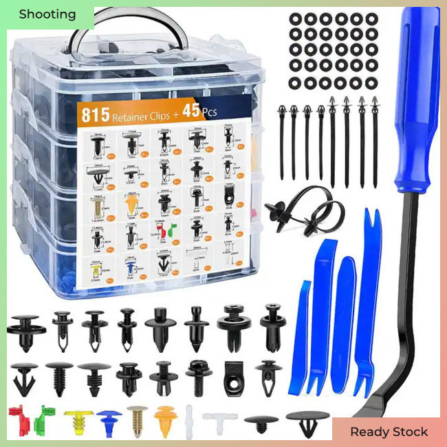 ขายร้อน! 860 ชิ้นรถ Retainer คลิป Auto Fasteners Push Trim Pin Rivet ...