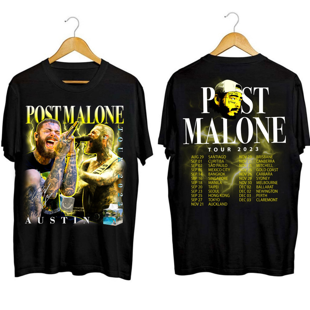 [สินค้ามีในสต็อก] New2024 ใหม่ (พร้อมส่ง)เสื้อ Post Malone Tour 2024 ...