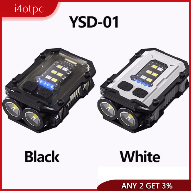 I4otpc พวงกุญแจไฟ LED ไฟฉายขนาดเล็ก USB ชาร์จ COB แสงแฟลช 7 โหมดแสงโลหะกลับคลิป | Shopee Thailand