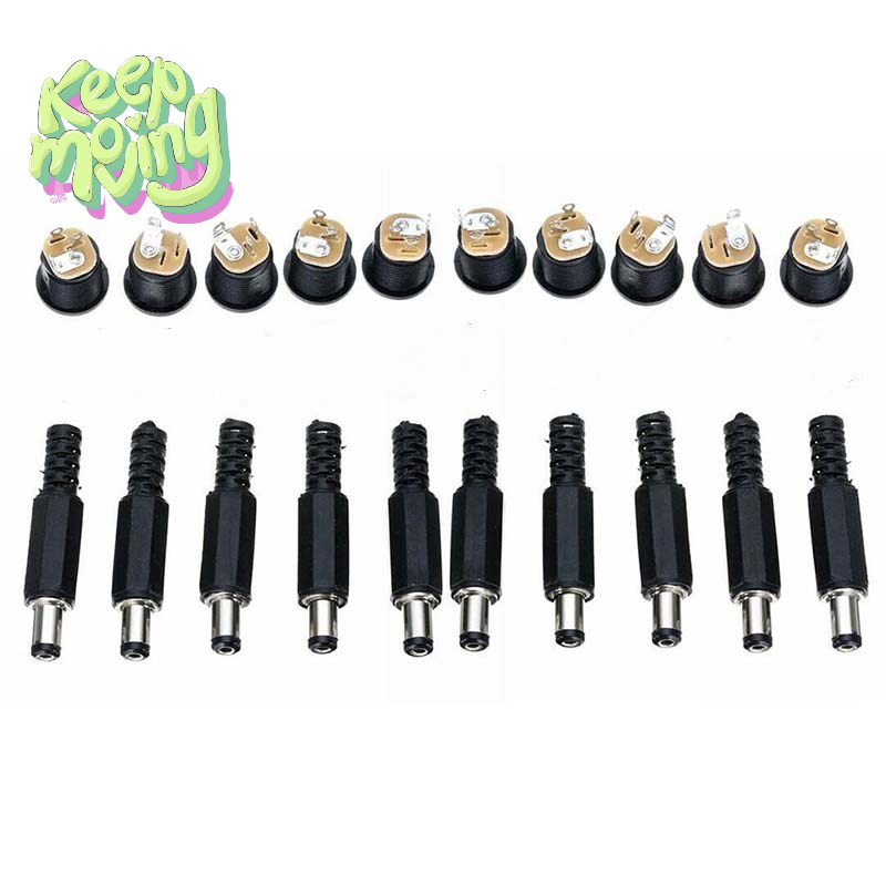(KeepMoving) 1 ชุด 10 คู่ 12V 3A ปลั๊กตัวผู้ + แผงซ็อกเก็ตตัวเมีย Mount Jack DC Connector Kit ...