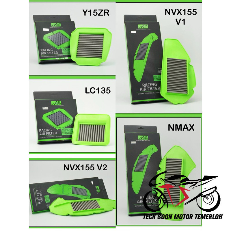 Racing AIR FILTER (สแตนเลส) (AJI RACING) YAMAHA Y15ZR Y16ZR Y15 Y16 ...