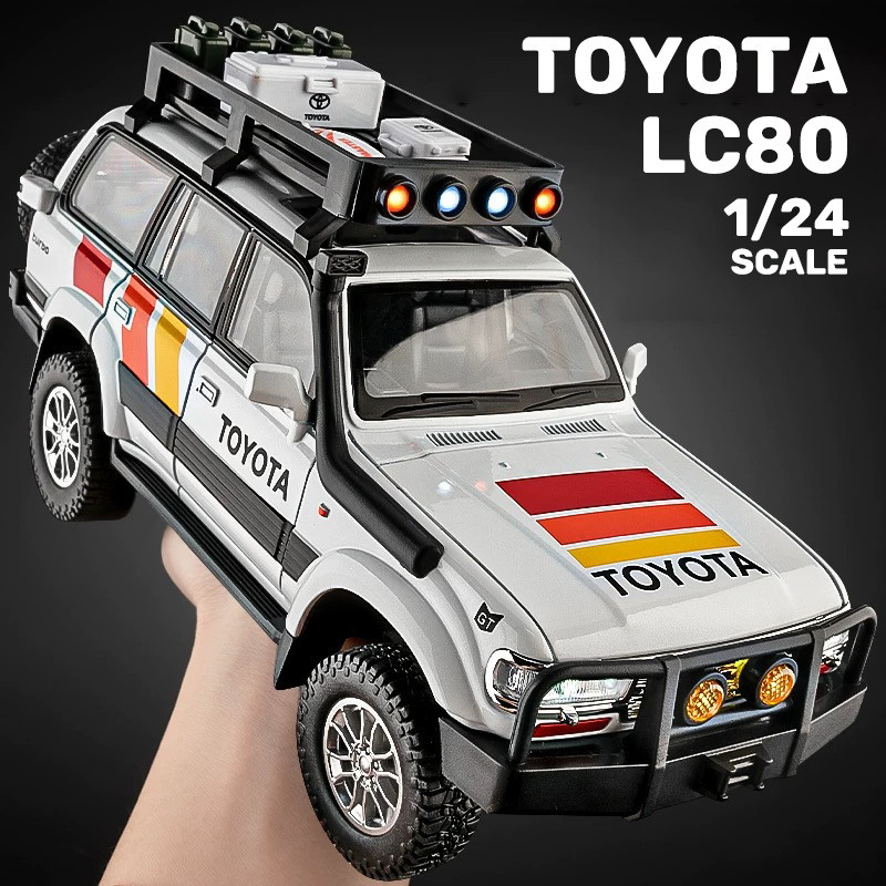 1:24 Scale Toyota LC80 รถรุ่นDiecastรถเสียงรถคนรักคอลเลกชันเด็กของขวัญ ...