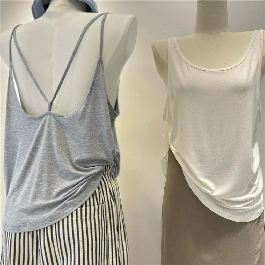 เสื้อกั๊กสีทึบสำหรับผู้หญิงขนาดบวกยืดสไตล์เกาหลีเปลือย underwaist ...
