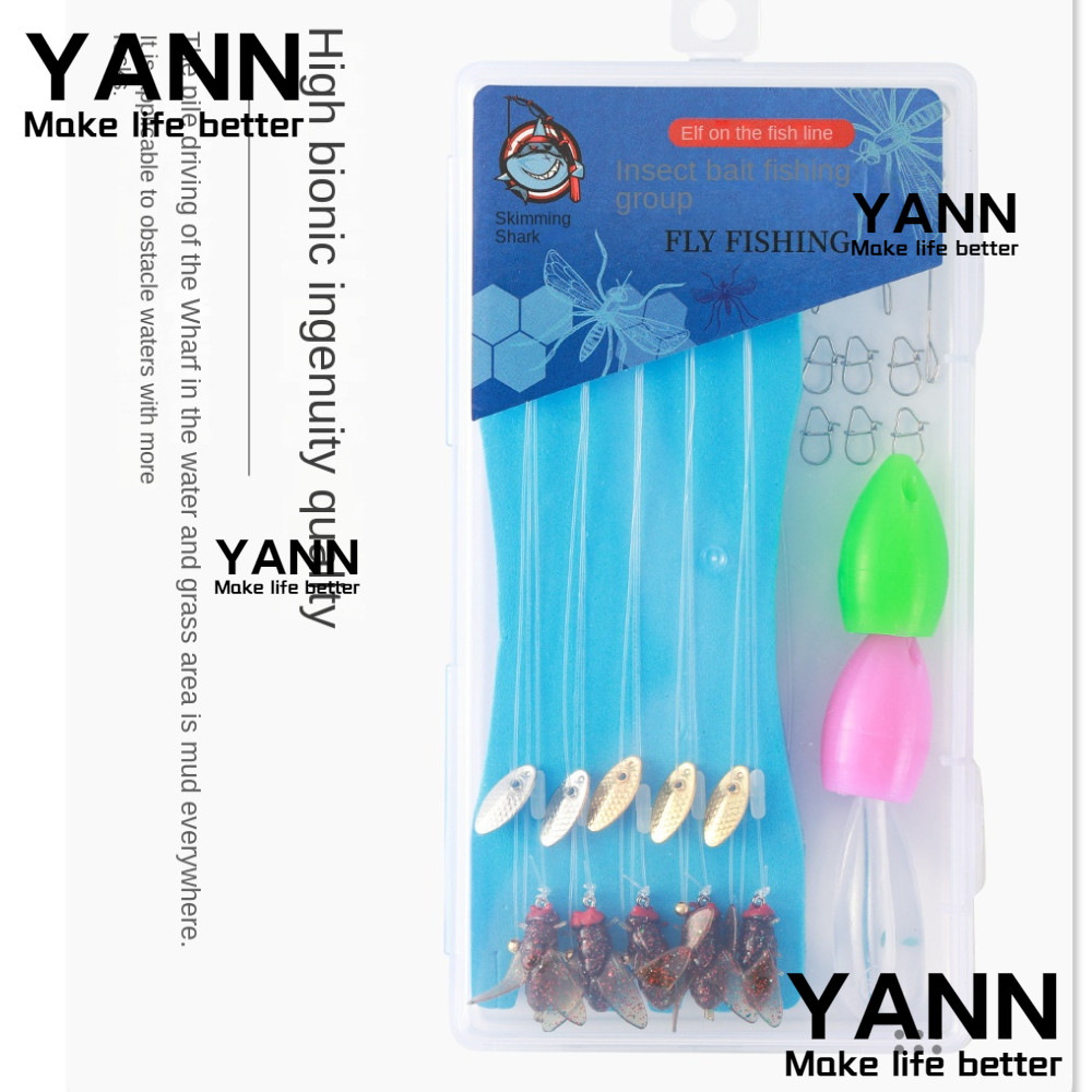 Yann1 Fly Fishing Wire Line Group Kit, SML Barbed Hook Melon Sequin ...