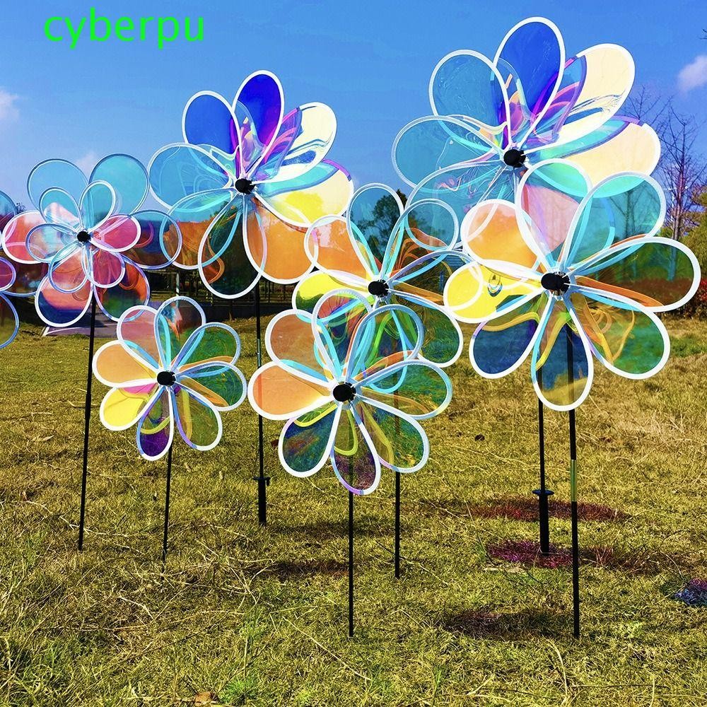 Cyberpulse กังหันลมแปดใบ, กังหันลมฟิล์มสีสันสดใสโปร่งใส, พื้นน่ารัก ...