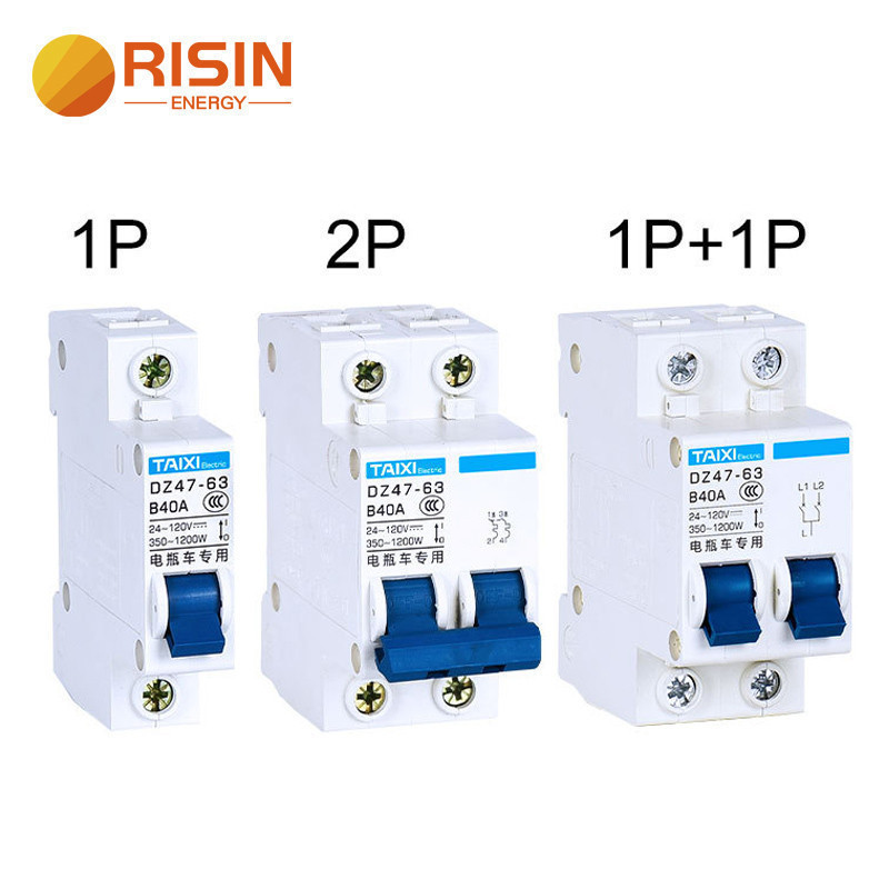 DC MCB 24V 48V 96V DZ47 มอเตอร์รถ Circuit Breaker DC 125A 63A 32A 10A ...