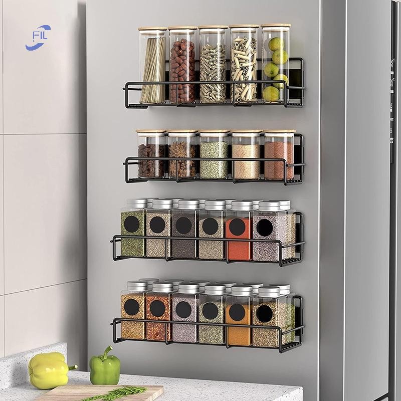 FIL Magnetic Spice Storage Rack ck ชั้นวางตู้เย็นตู้อุปกรณ์ครัวตู้เย็น ...