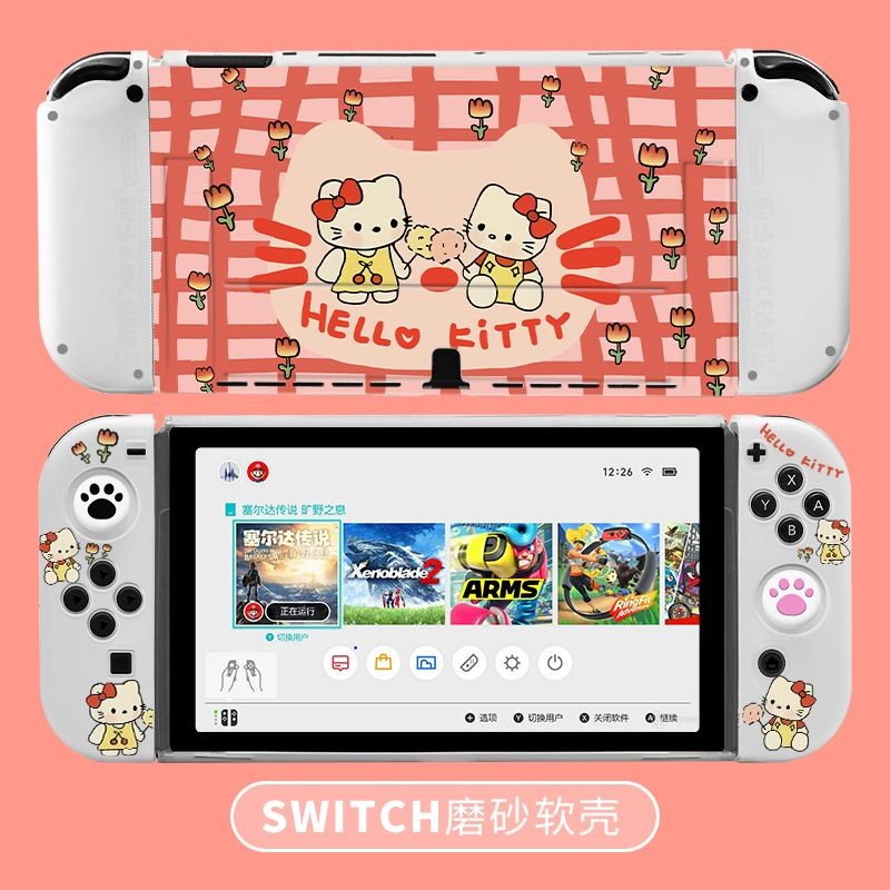 น่ารัก Hello Kitty นุ่ม Dockable Nintendo SWITCH OLED กรณีการ์ตูน TPU ...