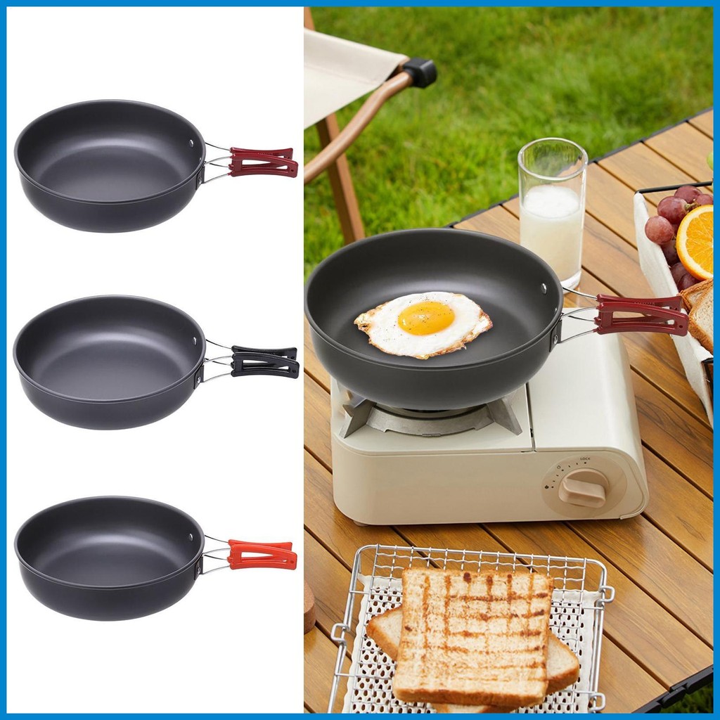 Camping Fry Pan แบบพกพา Backpacking กระทะทําอาหารแบบพกพา Searing ต้ม ...