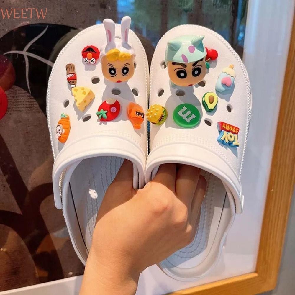 Weekw Crocs Shoe Accessories, Mini Shoes Anime Crayon Shin-chan Shoes ...