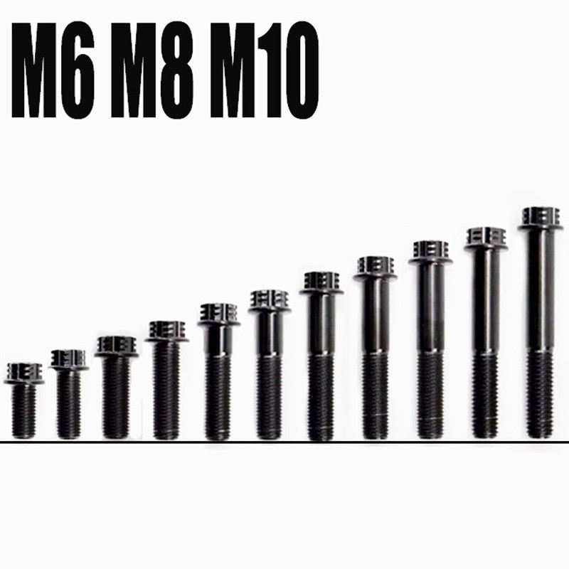 Tc4/gr5 M6 M8 M10 10MM-80MM (สีดํา) ไทเทเนียมหัวหน้าแปลน Torx สกรูสลักเกลียว M10 รถจักรยานยนต์ ...