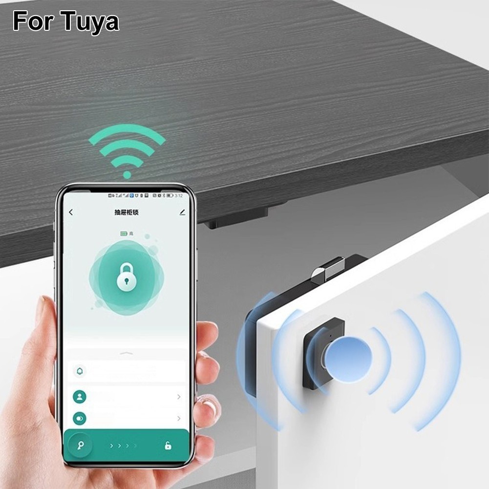 【AMZ】Cabinet Lock Black Bluetooth Drawer Cabinet Lock For Tuya Smart ...