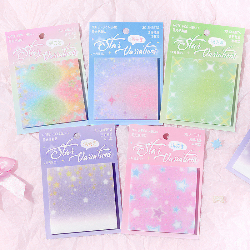 ไดลี่|Starlight Sticky Notes Star Color Sticky Notes บันทึกการเรียนรู้ ...