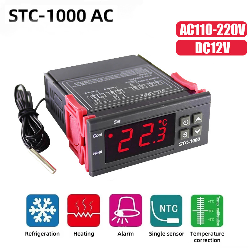Stc-1000 LED Digital Temperature Controller Thermostat สําหรับ Incubator ตู้เย็น Thermoregulator ...