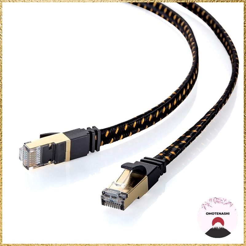 Sanwa Supply LAN Cable CAT8 Mesh Flat 40/25Gbps/2000MHz Gigabit ...