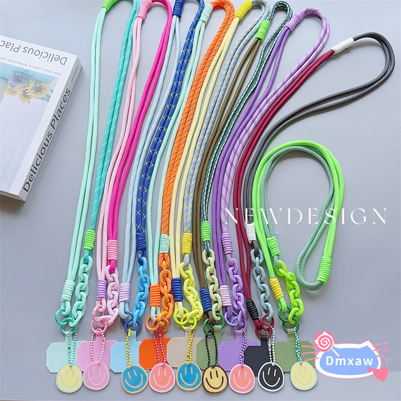 แฟชั่น Dopamine Contrast สี Lanyard สีสันโซ่ Crossbody เชือกสีแดงพร้อม ...