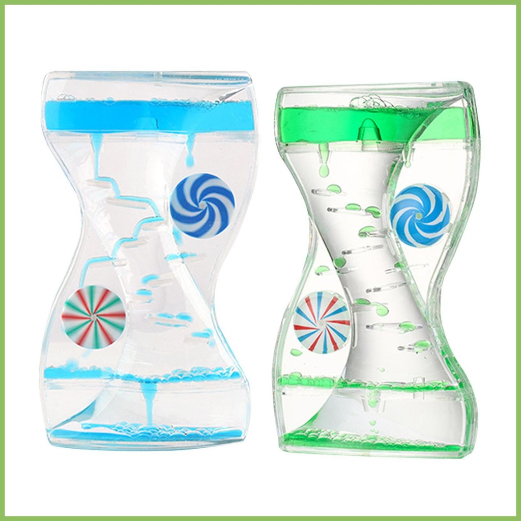 2 นาที Liquid นาฬิกาของเล่นนาฬิกานาฬิกาทรายหมุน Windmill Double Wheel Liquid นาฬิกาทรายของเล่น ...