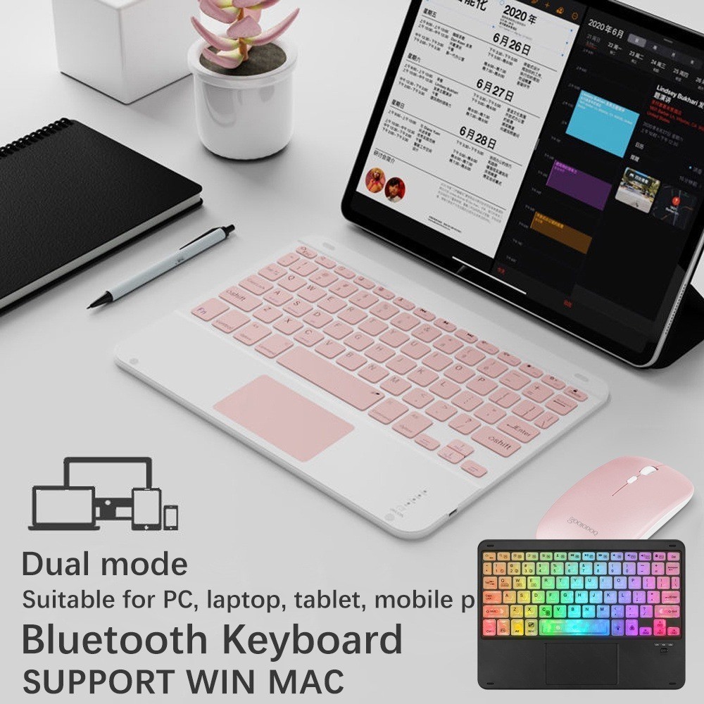 Wireless Bluetooth keyboard with touchpad and mouse suitable for ...