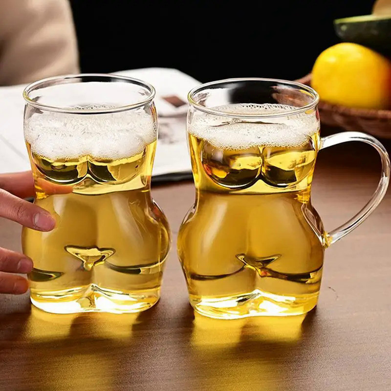 Glass Beer Mug creative Women Body Shaped Beer Glasses Water Cup Sexy ...