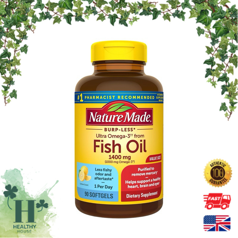พร้อมส่ง Nature Made Ultra Omega 3 Fish Oil 1400 mg I 1200 mg l 1000 mg | Shopee Thailand