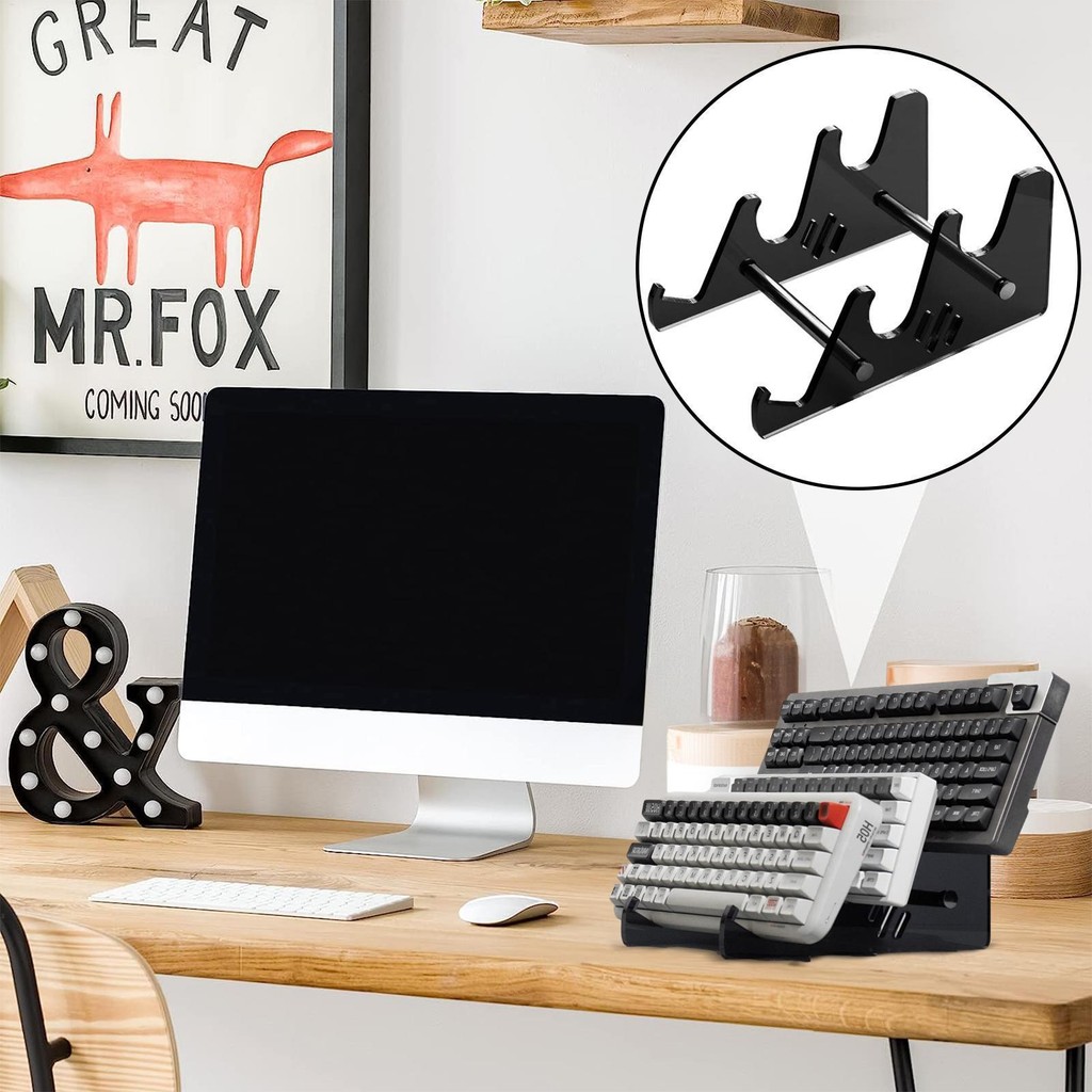 Computer Keyboard Display Storage Stand Shelf Acrylic with 3 Layers ...